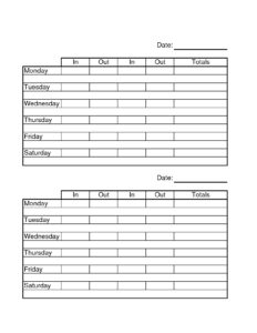 Free Printable 2-Week Timesheet Template
