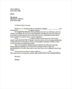 Adoption Reference Letter Template (Word)