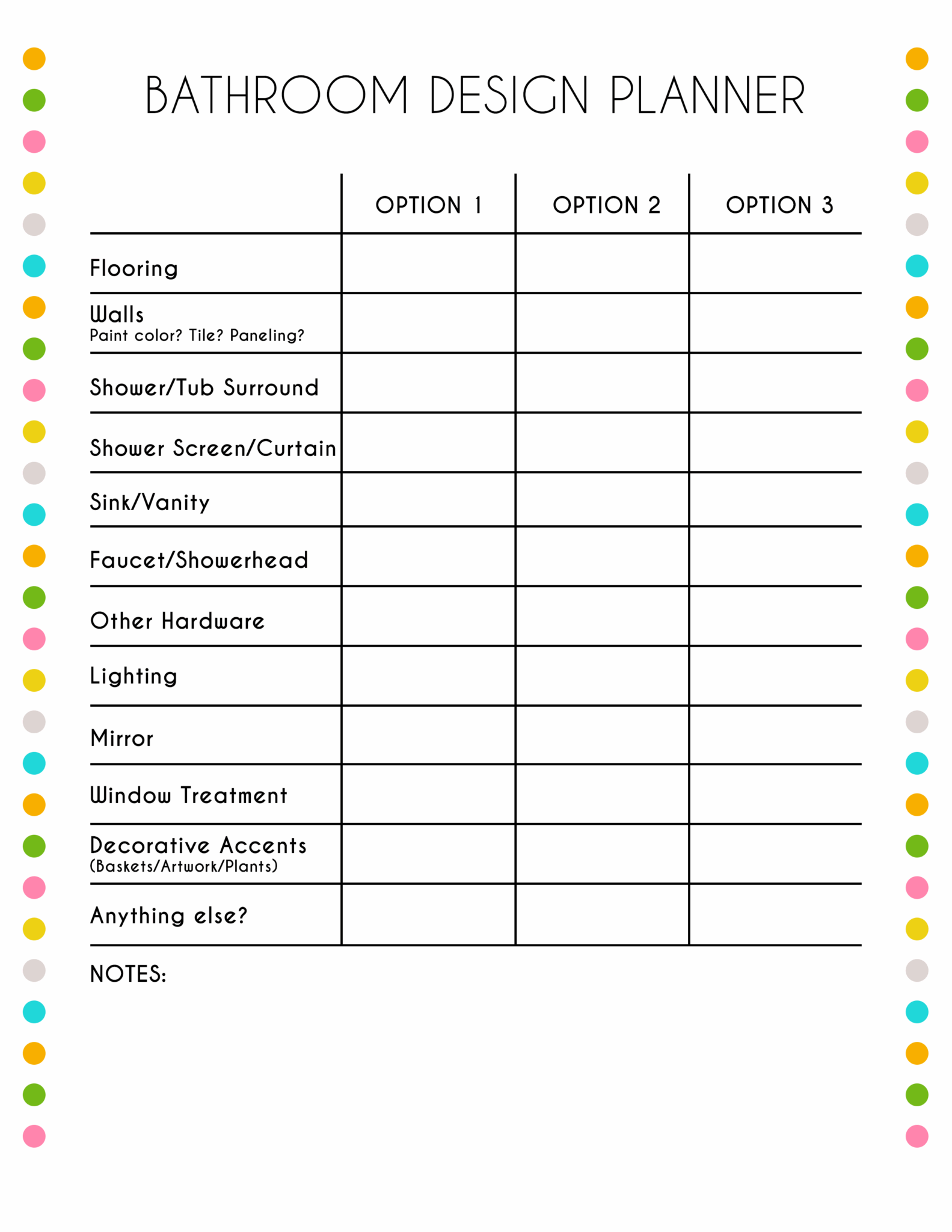 Bathroom Remodel Checklist Template