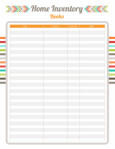 Free Printable Book Inventory List Template