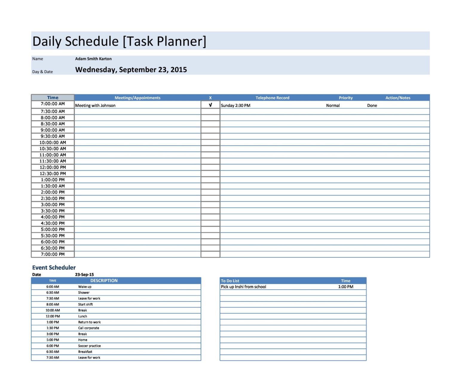 Break Schedule Template (Excel)