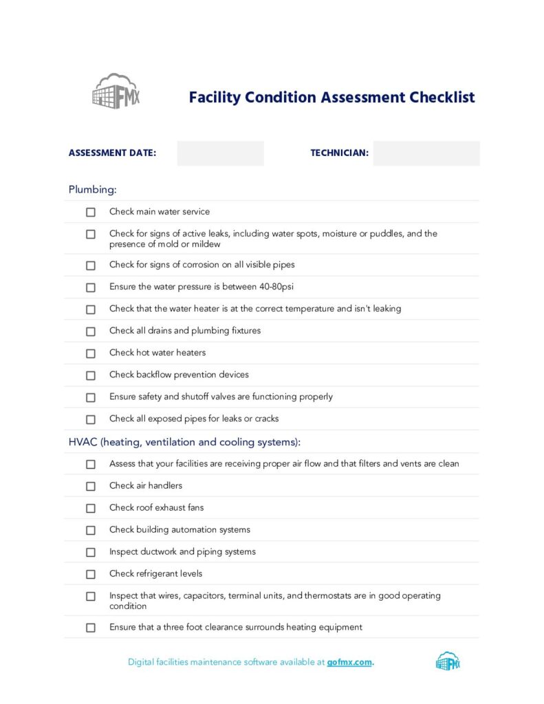 Building Facilities Checklist Template (Excel)