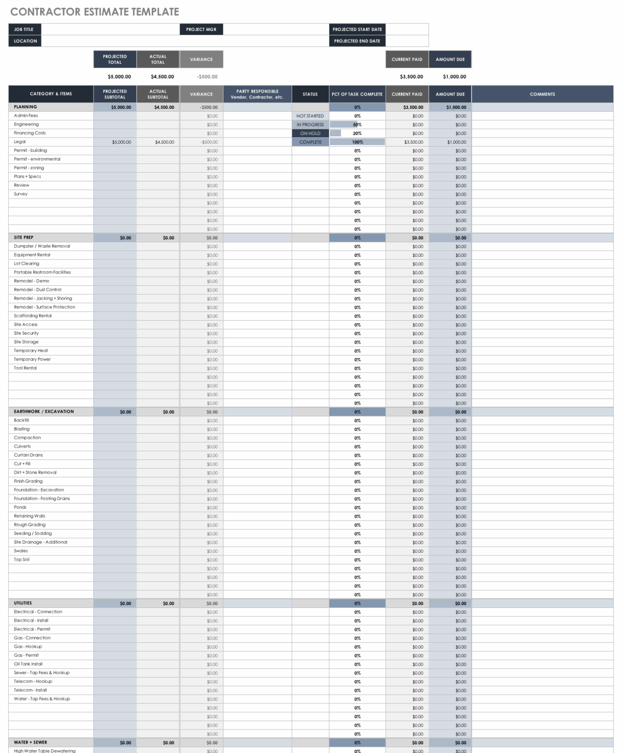 Free Printable Building Quote Template