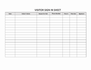 Building Visitor Sign-in Sheet Template