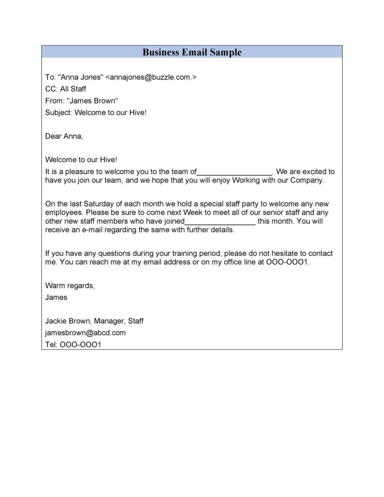 Business Email Format Template (Word)