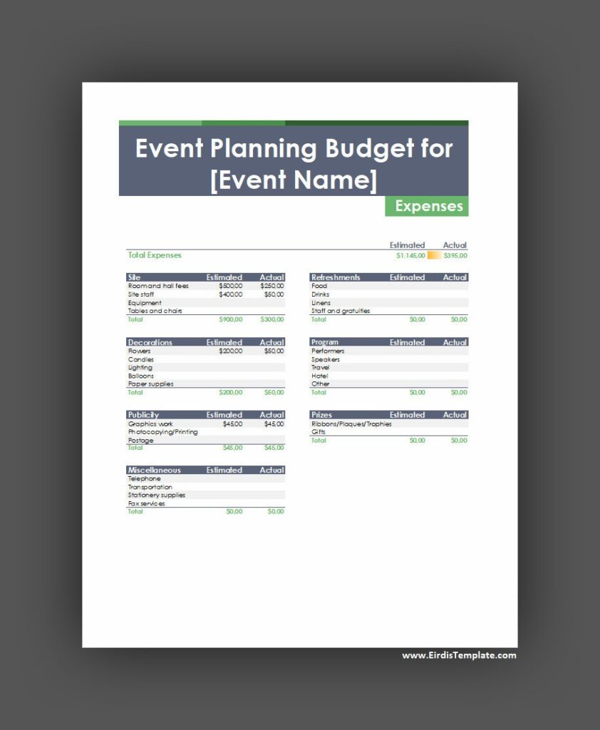 Free Event Budget Template (Excel)