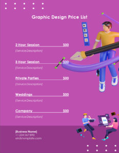 Graphic Design Price List Template (Word)