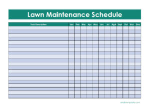 Lawn Maintenance Schedule Template