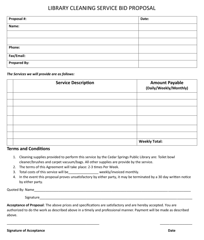 Bid Proposal Template (Word)