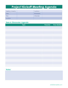 Project Kickoff Meeting Agenda Template