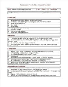 Bakery Employee Responsibility Sheet Template