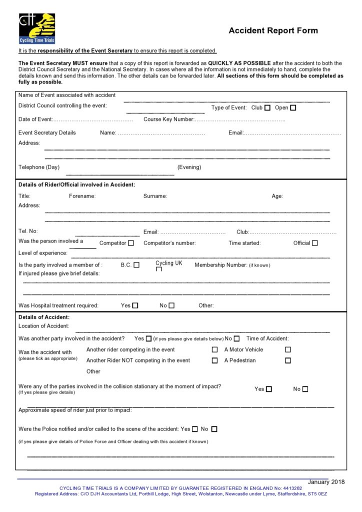 Free Printable Accident Report Form