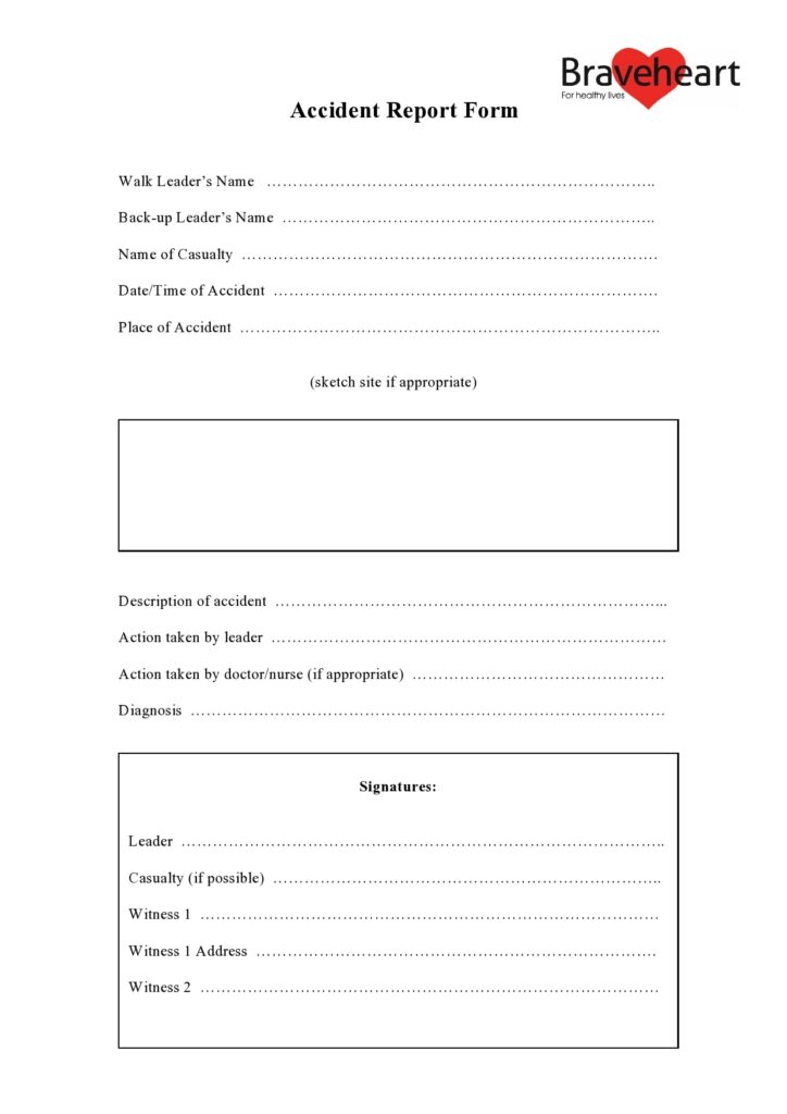 Free Printable Accident Report Form