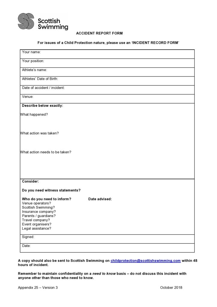 Free Printable Accident Report Form