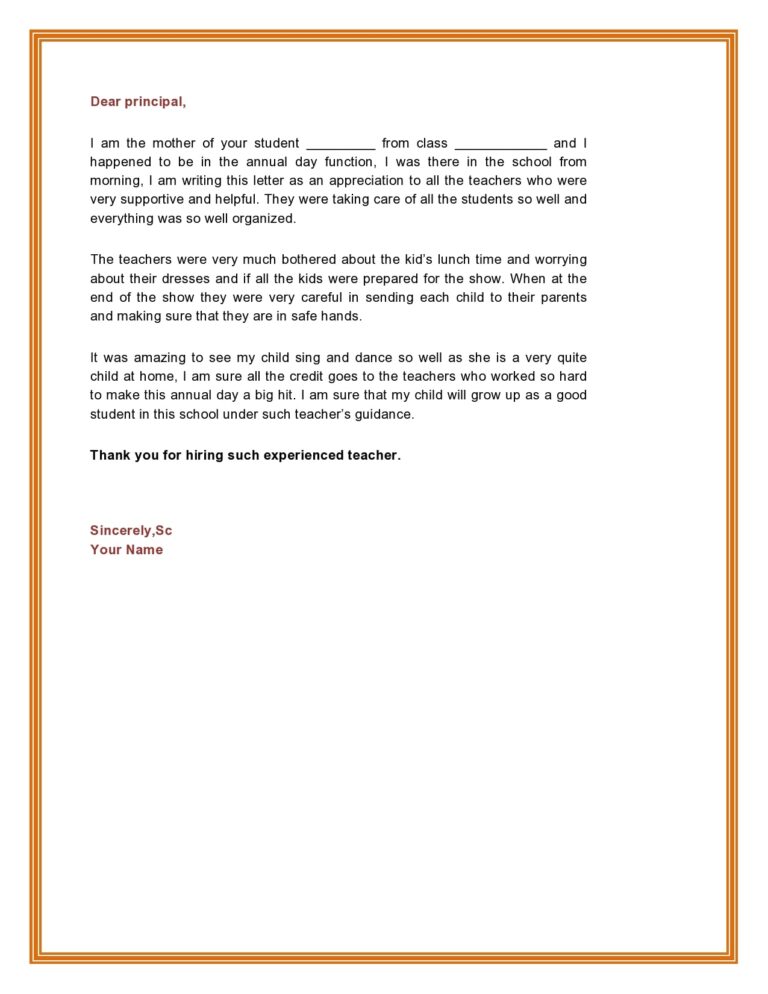 Editable Appreciation Letter Template (Word)
