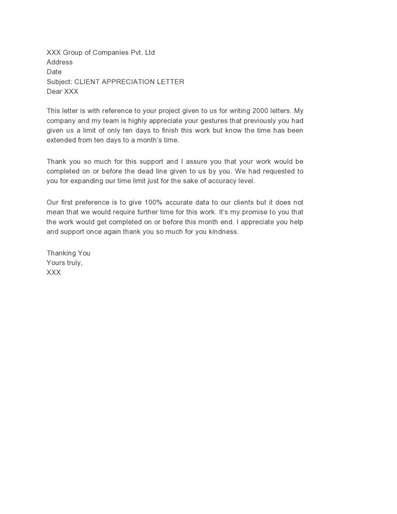 Editable Appreciation Letter Template (Word)