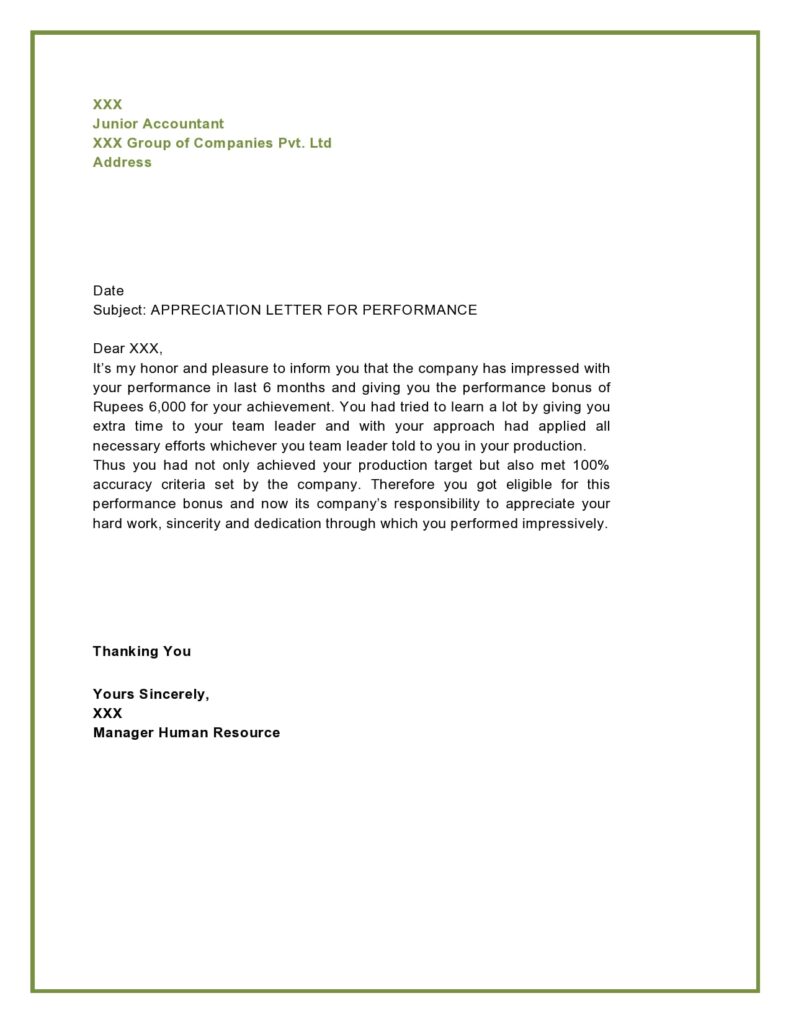 Editable Appreciation Letter Template (Word)