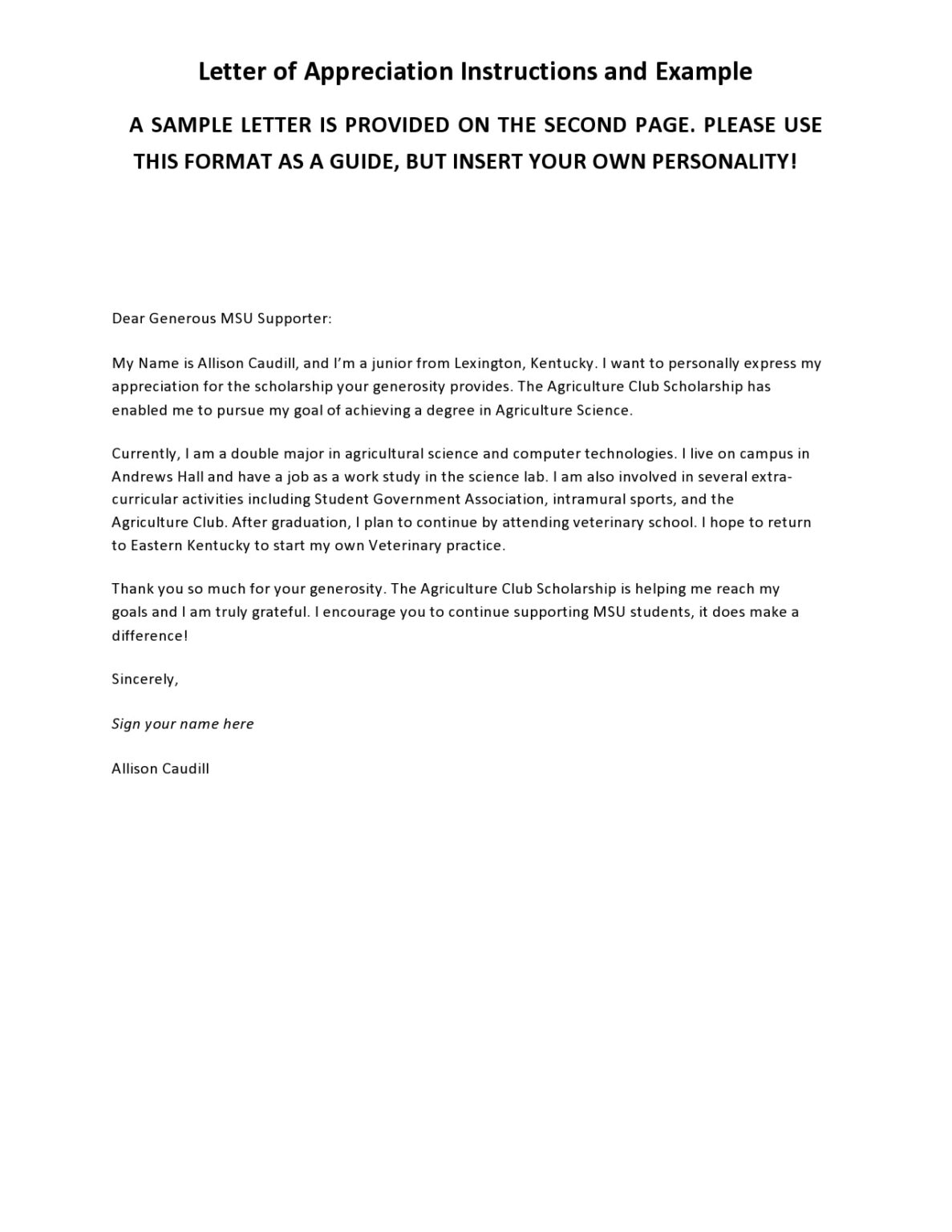 Editable Appreciation Letter Template (Word)