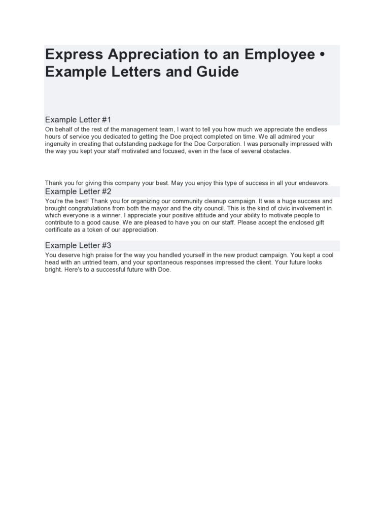 Editable Appreciation Letter Template (Word)