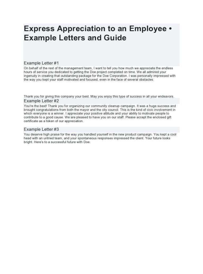 Editable Appreciation Letter Template (Word)