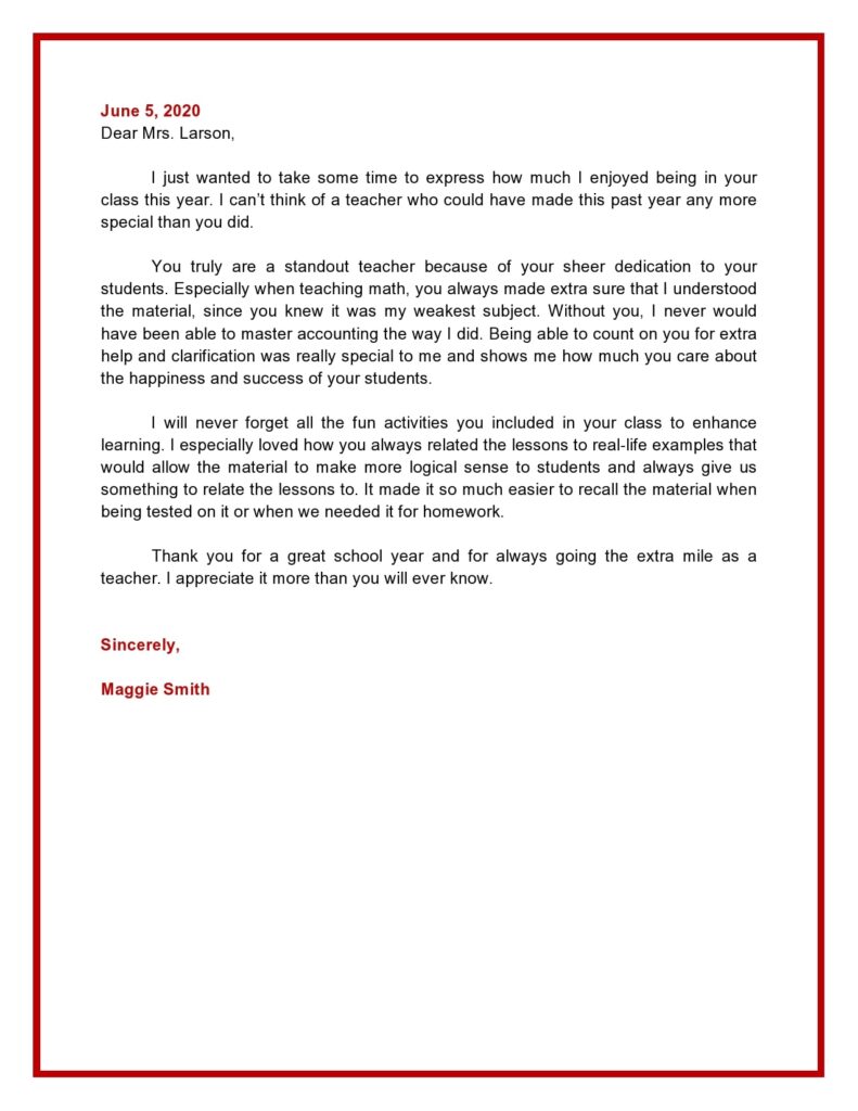 Editable Appreciation Letter Template (Word)